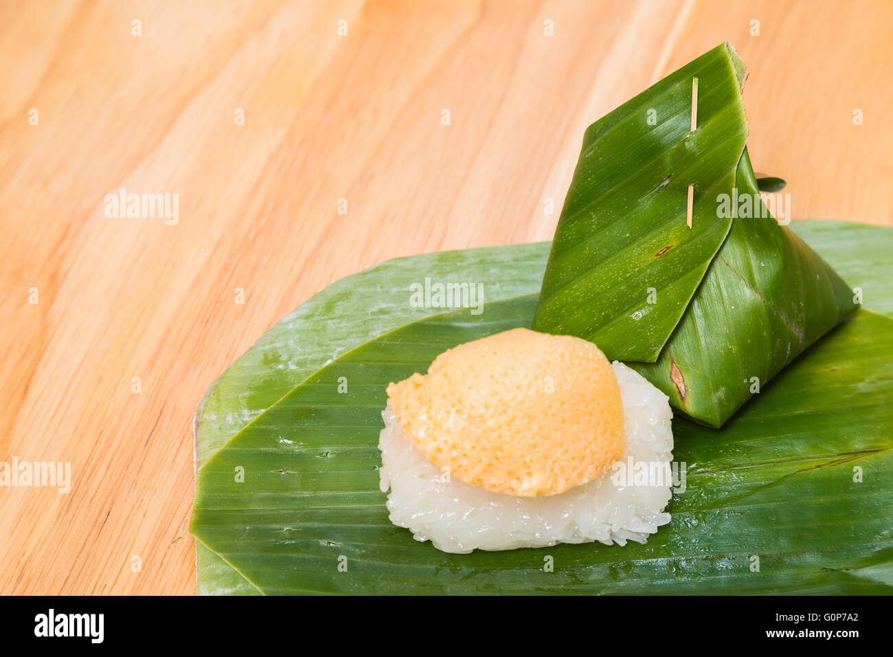 sticky rice Thai custard is dessert Stock Photo - Alamy