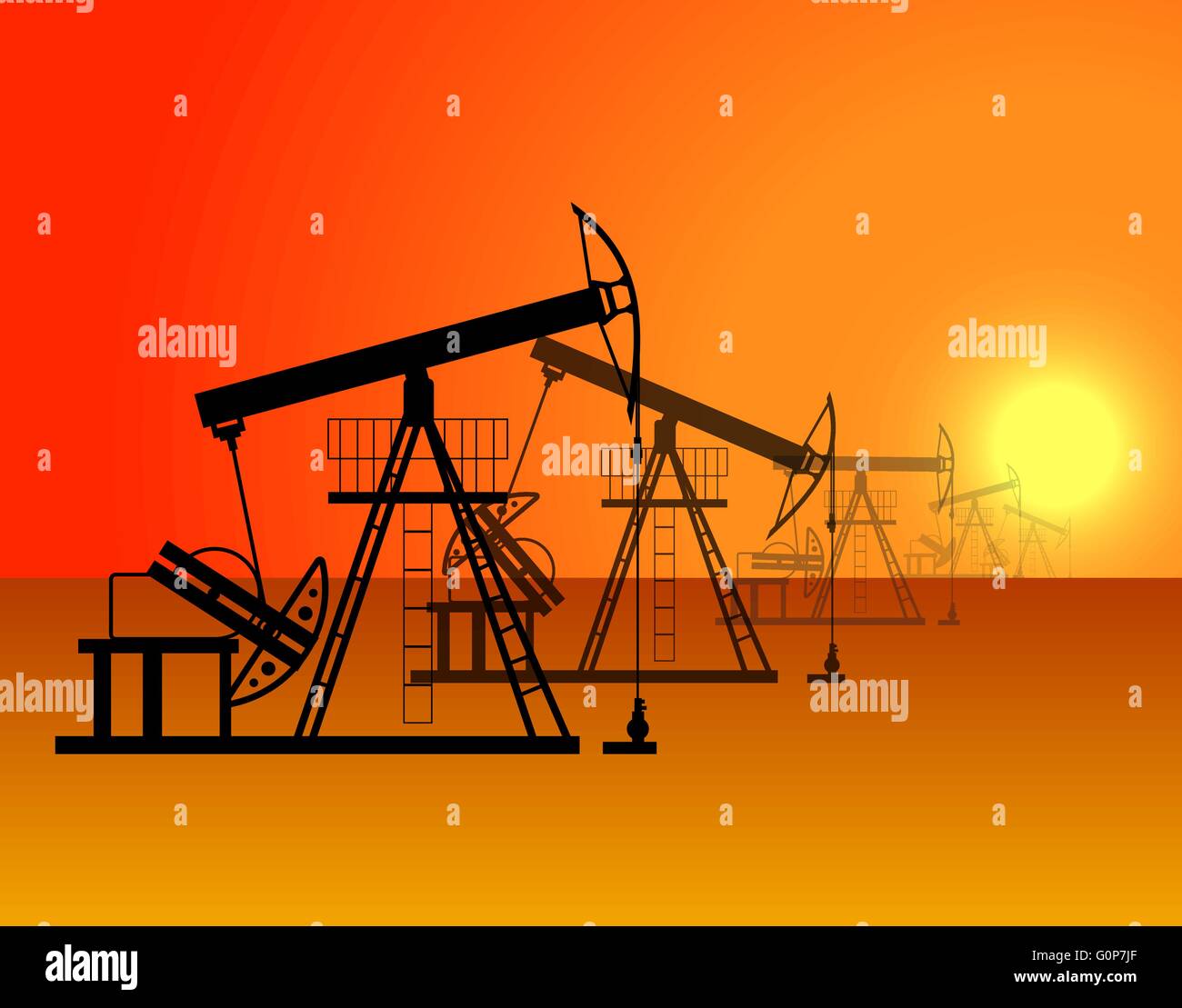 Desert oil rig Stock Vector Images - Alamy