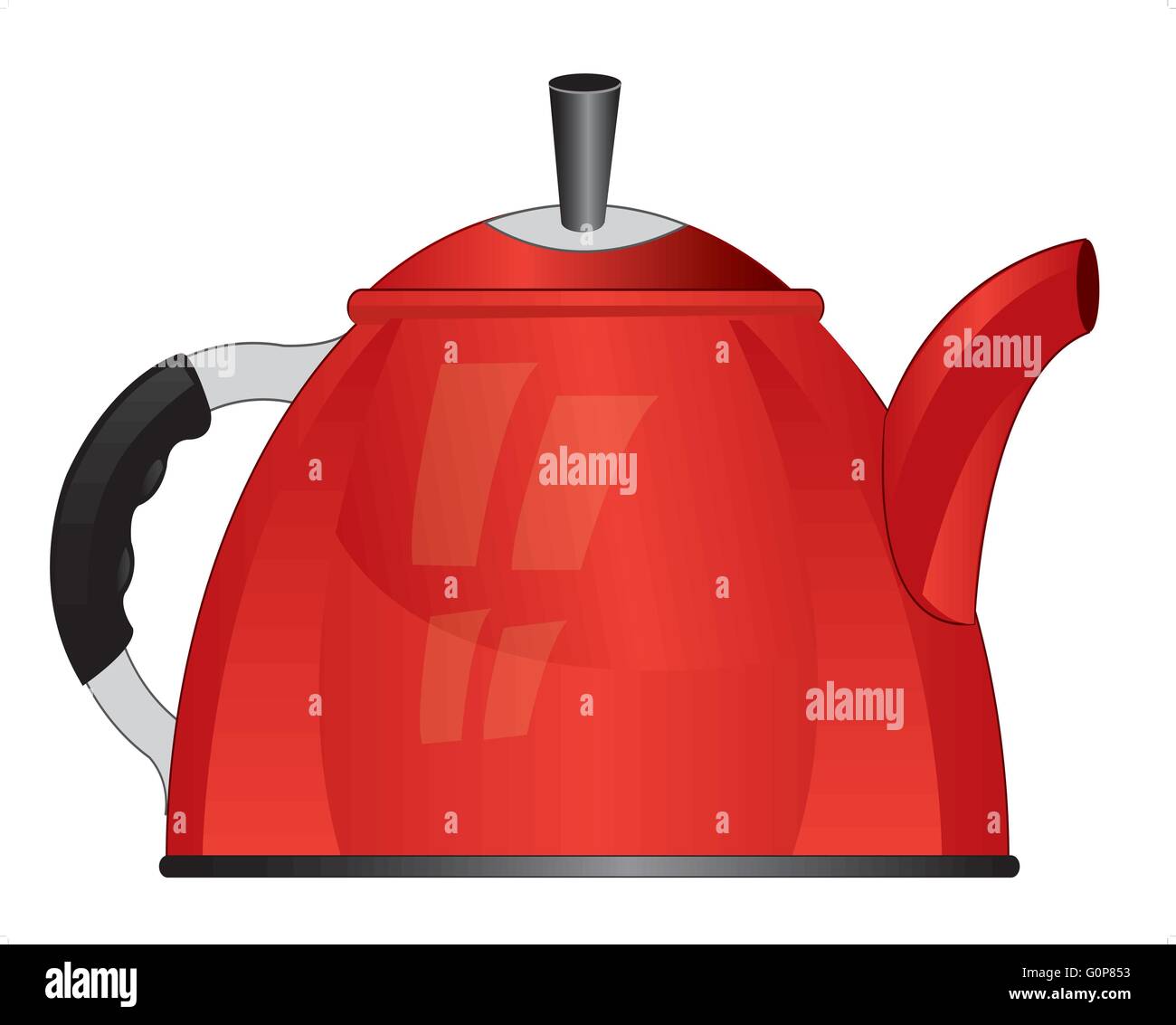 Red teapot on white background is insulated Stock Vector Image & Art ...