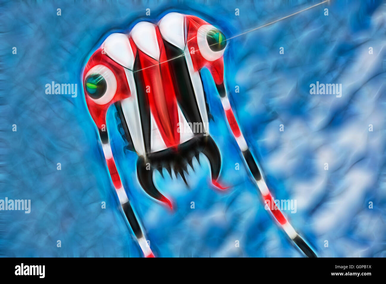 Alien kite flying at Weymouth Kite Festival in May with Fractalius ...