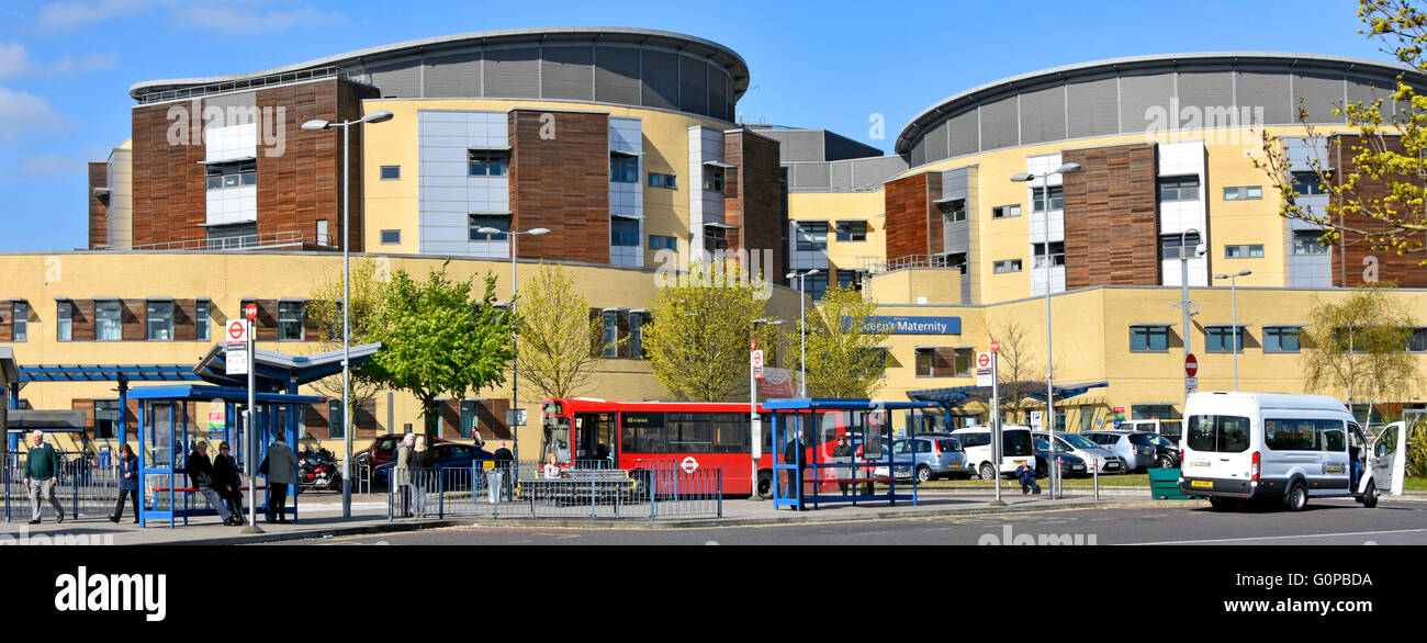 Bus stops at Queens General Hospital Romford includes sign for the ...