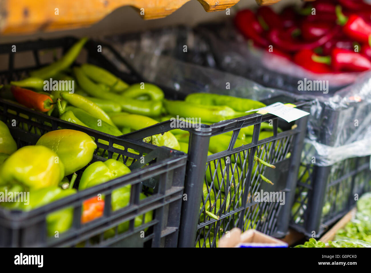Fresh ecological bio vegetables market Stock Photo - Alamy