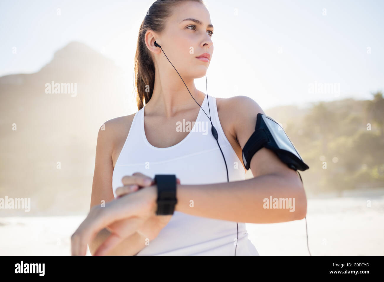 Fit woman on the beach Stock Photo - Alamy