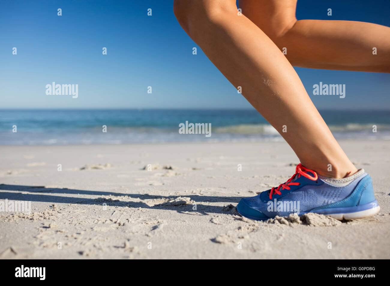 Focus on Fit womans legs Stock Photo - Alamy