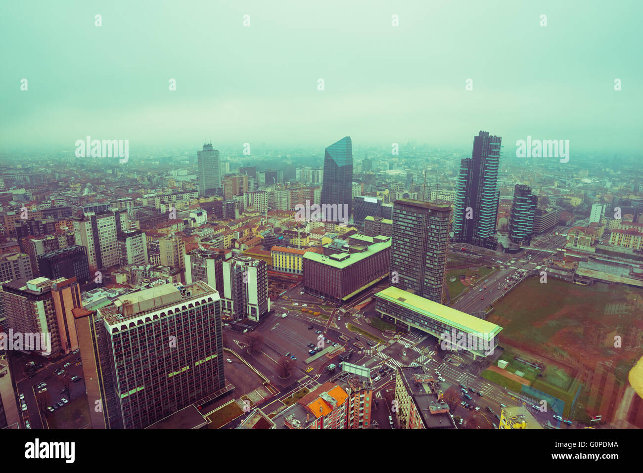 Aerial view of the city of Milan Stock Photo - Alamy