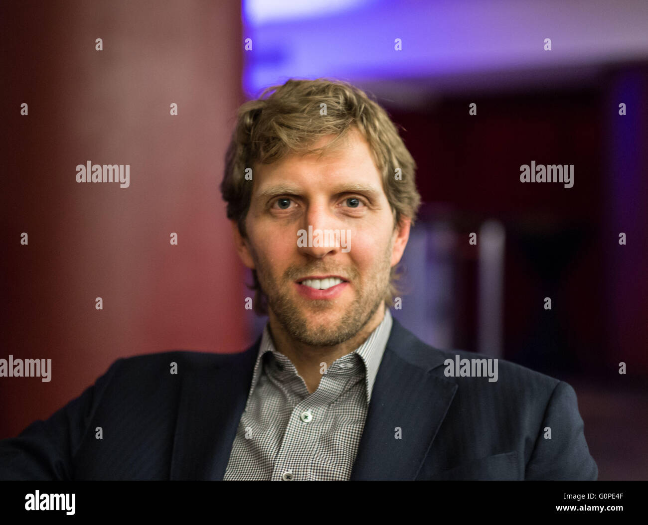 German basketball player Dirk Nowitzki poses in the lobby of the ...