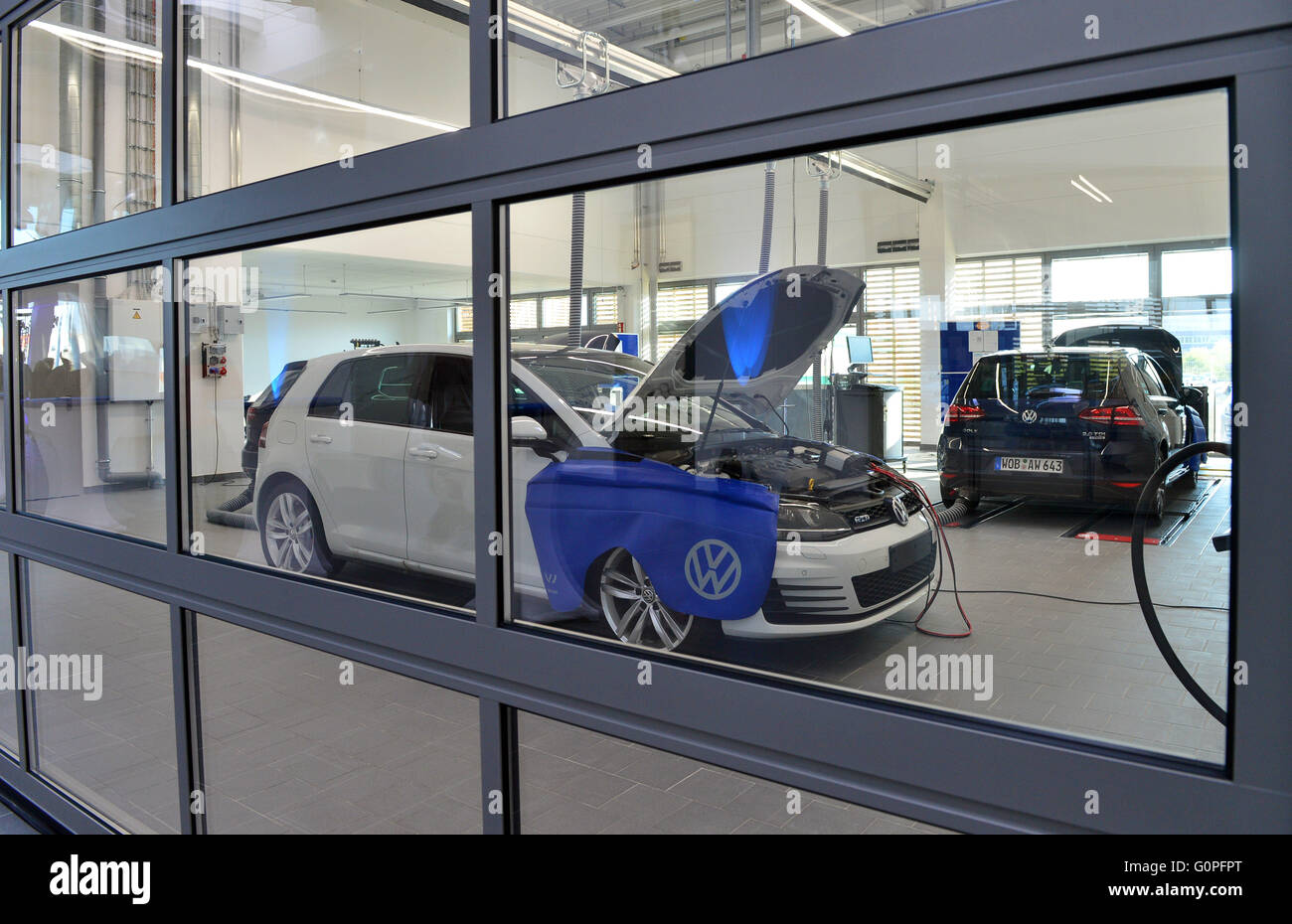 Diverse VW vehicles in the halls of a new Volkswagen Qualification ...