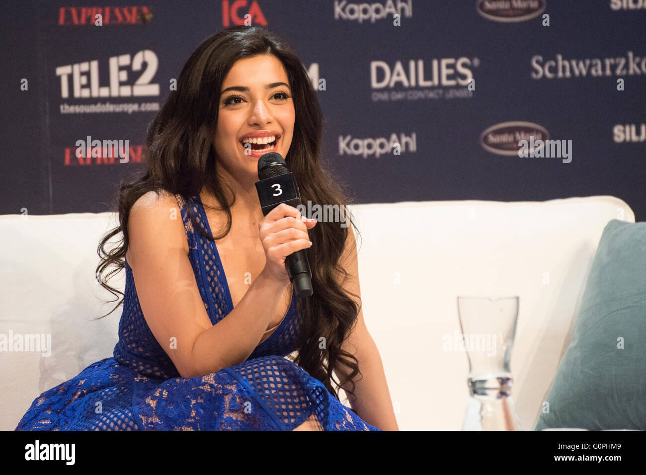 Stockholm, Sweden. 3rd May 2016. Singer Samra from Aserbaijan at a ...