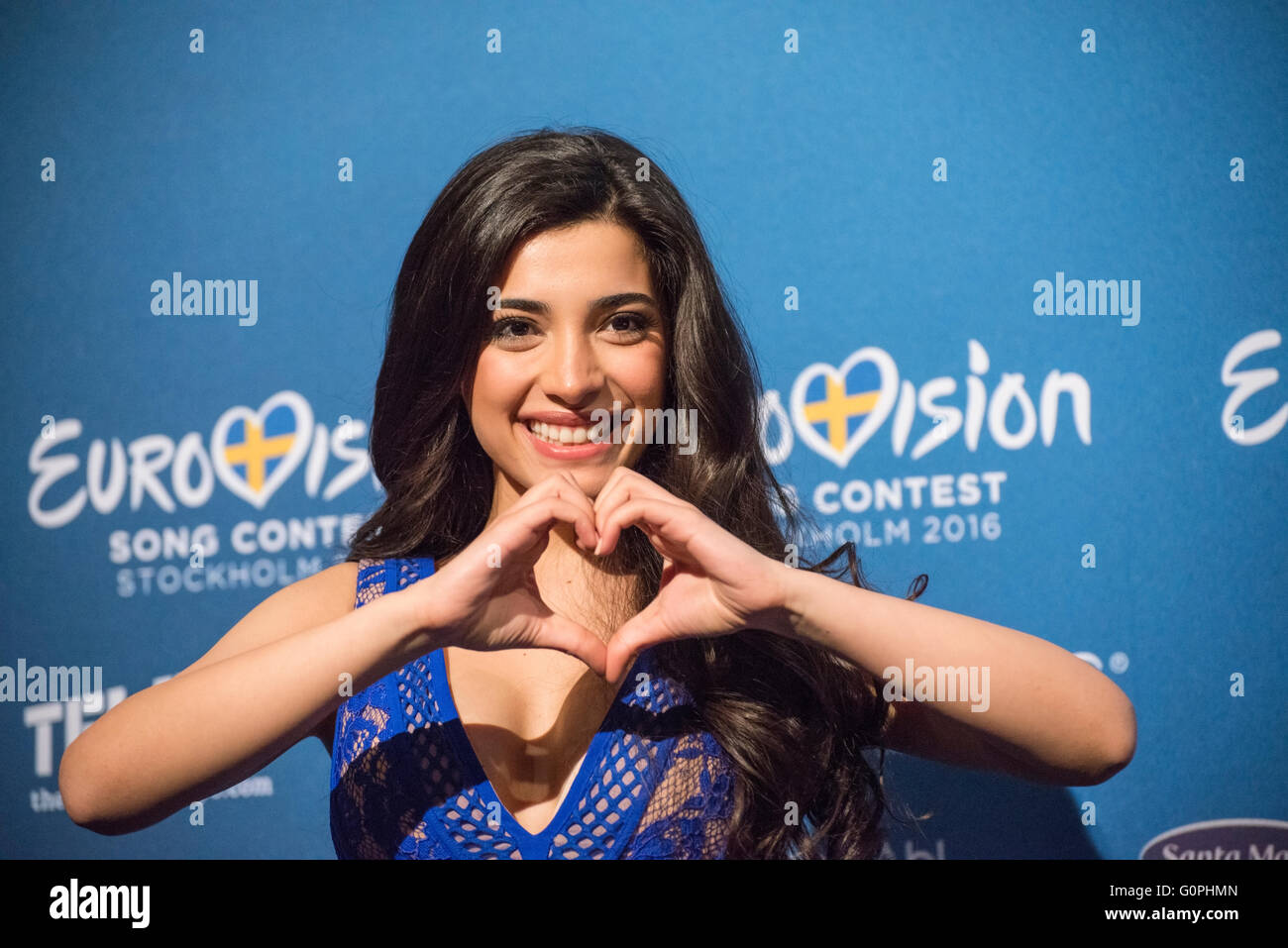 Stockholm, Sweden. 3rd May 2016. Singer Samra from Aserbaijan at a ...