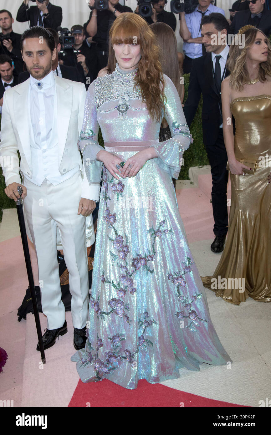 New York City, USA. 2nd May 2016. Jared Leto and Florence Welch attend ...
