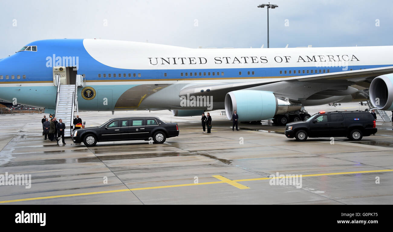 Hanover, Germany. 25th Apr, 2016. The limousine 'The Beast' of US ...