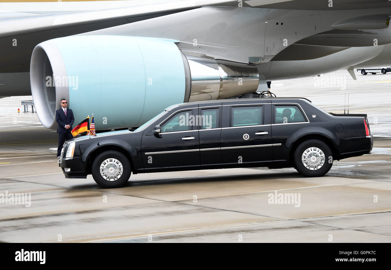 Hanover, Germany. 25th Apr, 2016. The limousine 'The Beast' of US ...
