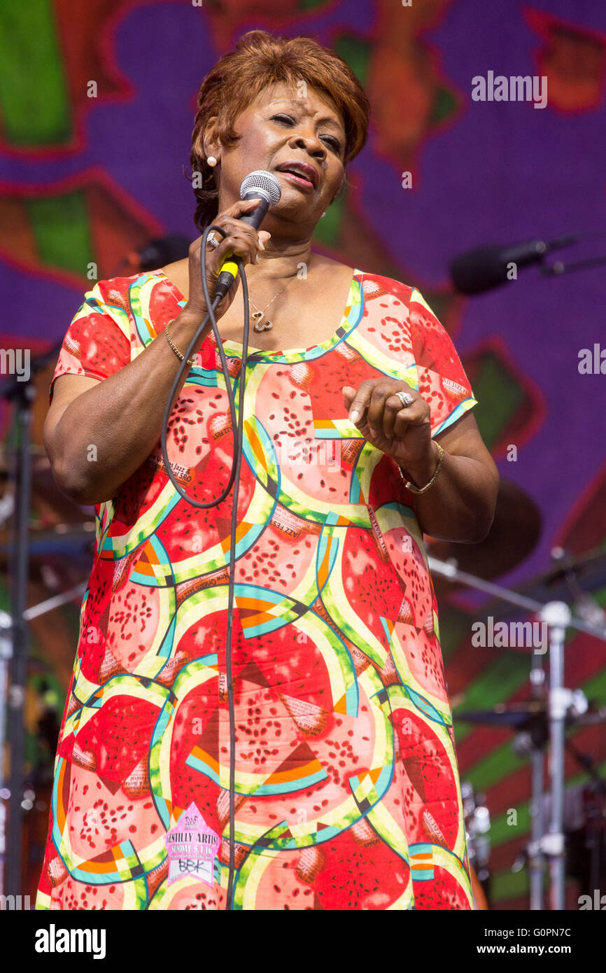 New Orleans, Louisiana, USA. 1st May, 2016. Singer IRMA THOMAS performs ...