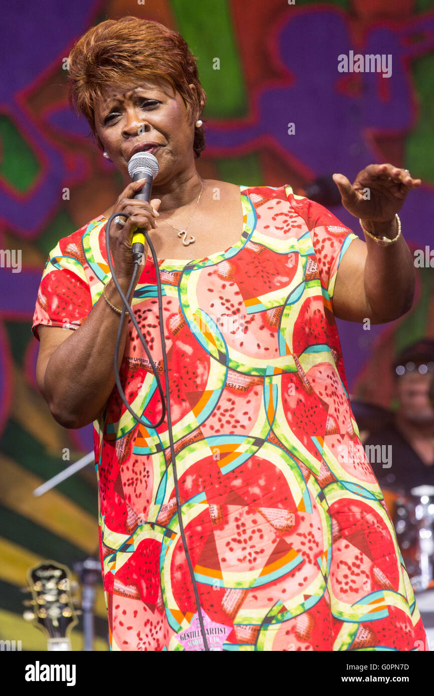 New Orleans, Louisiana, USA. 1st May, 2016. Singer IRMA THOMAS performs ...