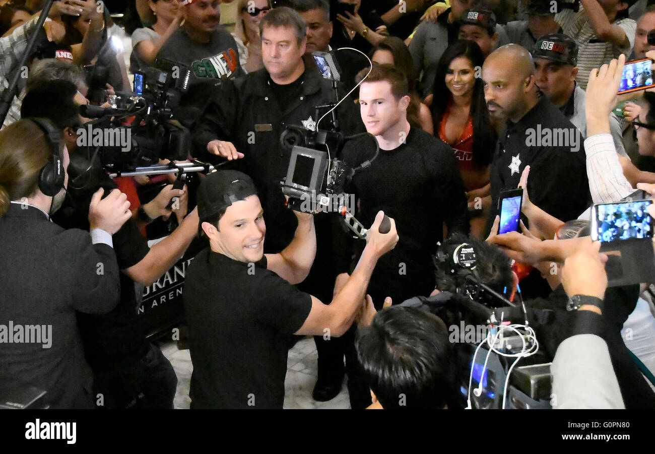 Las Vegas NV, USA. 3rd May, 2016. Mexico's Canelo Alvarez arrives as ...