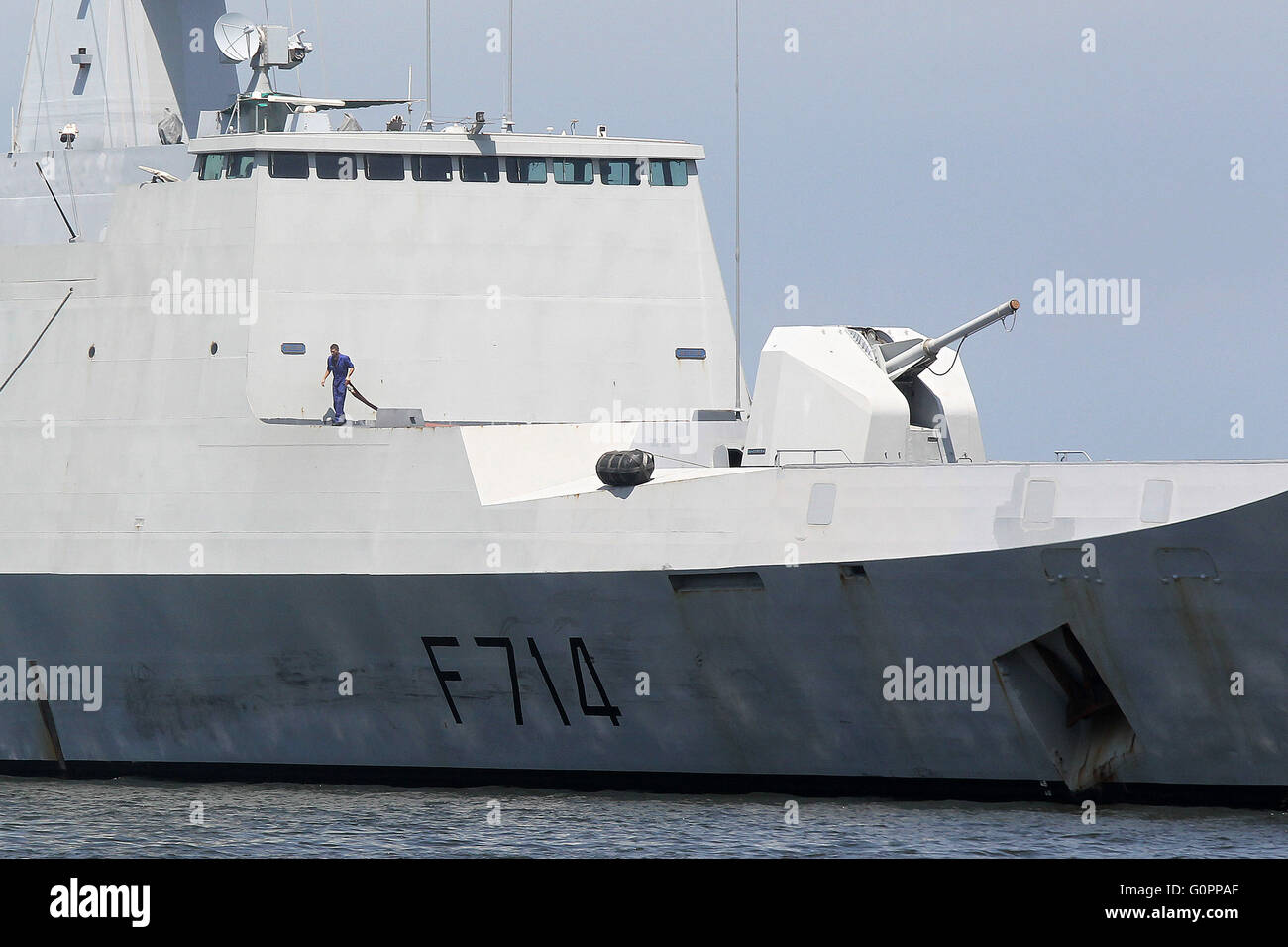 Manila. 4th May, 2016. Photo taken on May 4, 2016 shows the French Navy ...
