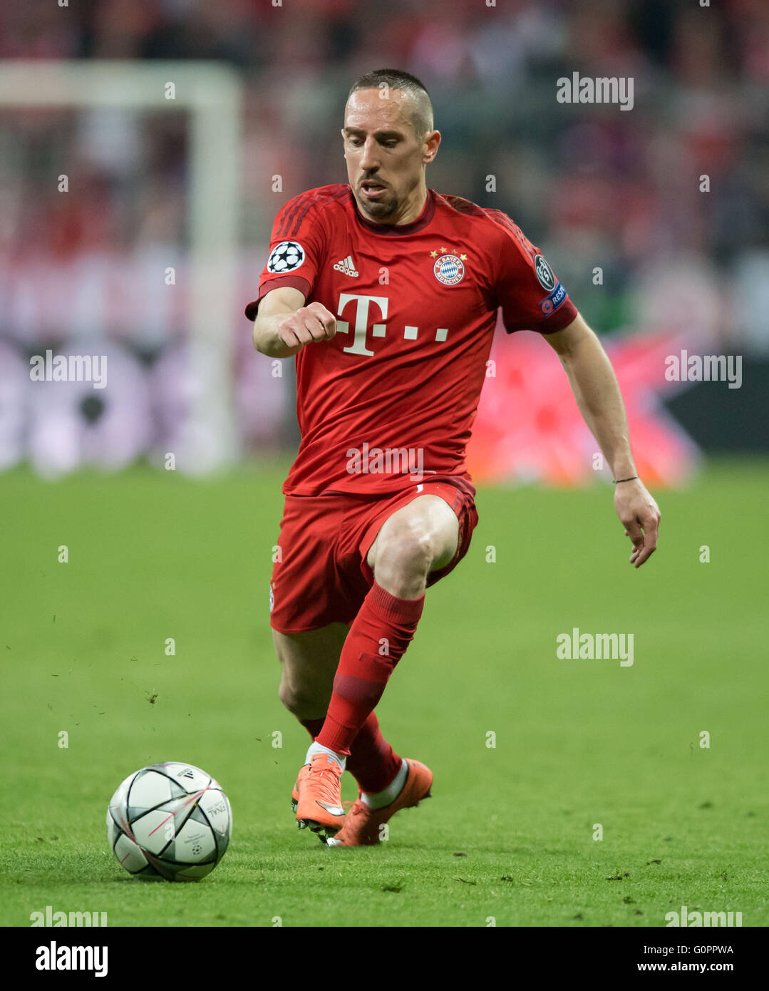 Munich, Germany. 3rd May, 2016. Bayern Munich's Franck Ribery in action ...