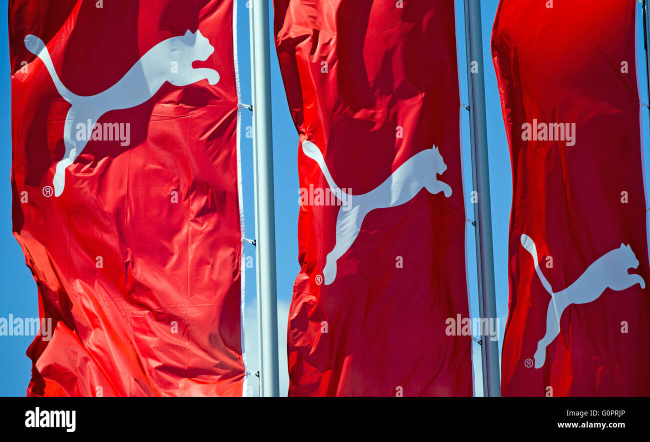 Herzogenaurach, Germany. 04th Apr, 2016. The logo of sporting goods ...