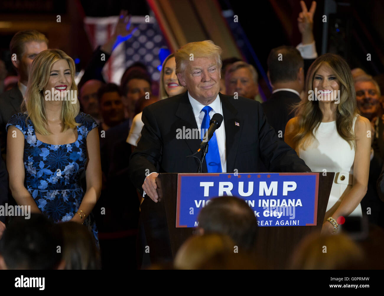 Trump election victory speech hi-res stock photography and images - Alamy