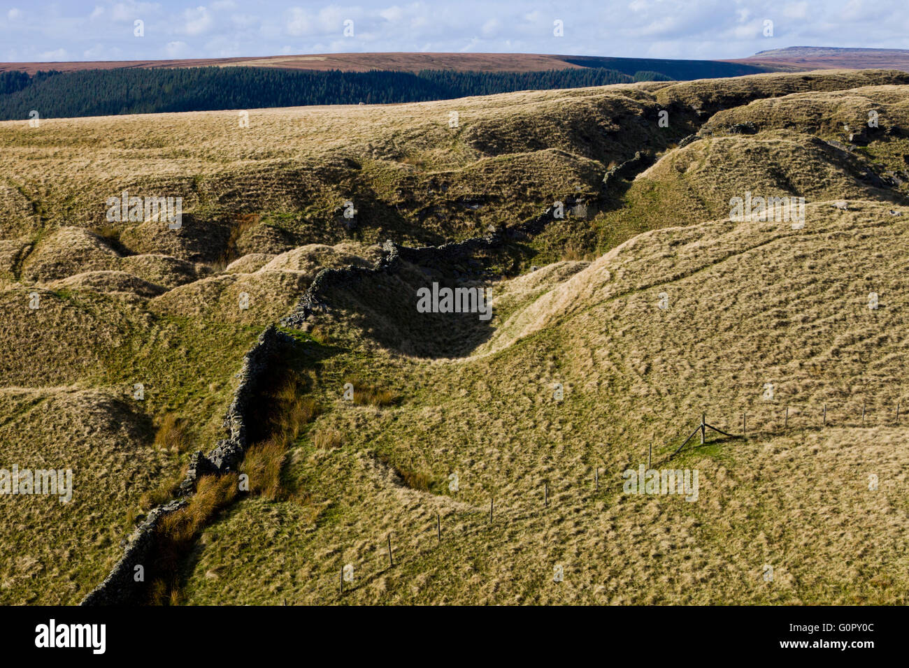 Hills above the Upper Derwent Valley Derbyshire Peaks England UK Stock ...