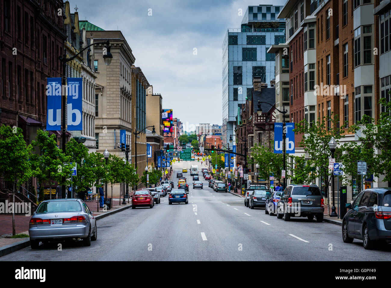 Charles Street in Midtown-Belvedere, Baltimore, Maryland Stock Photo ...