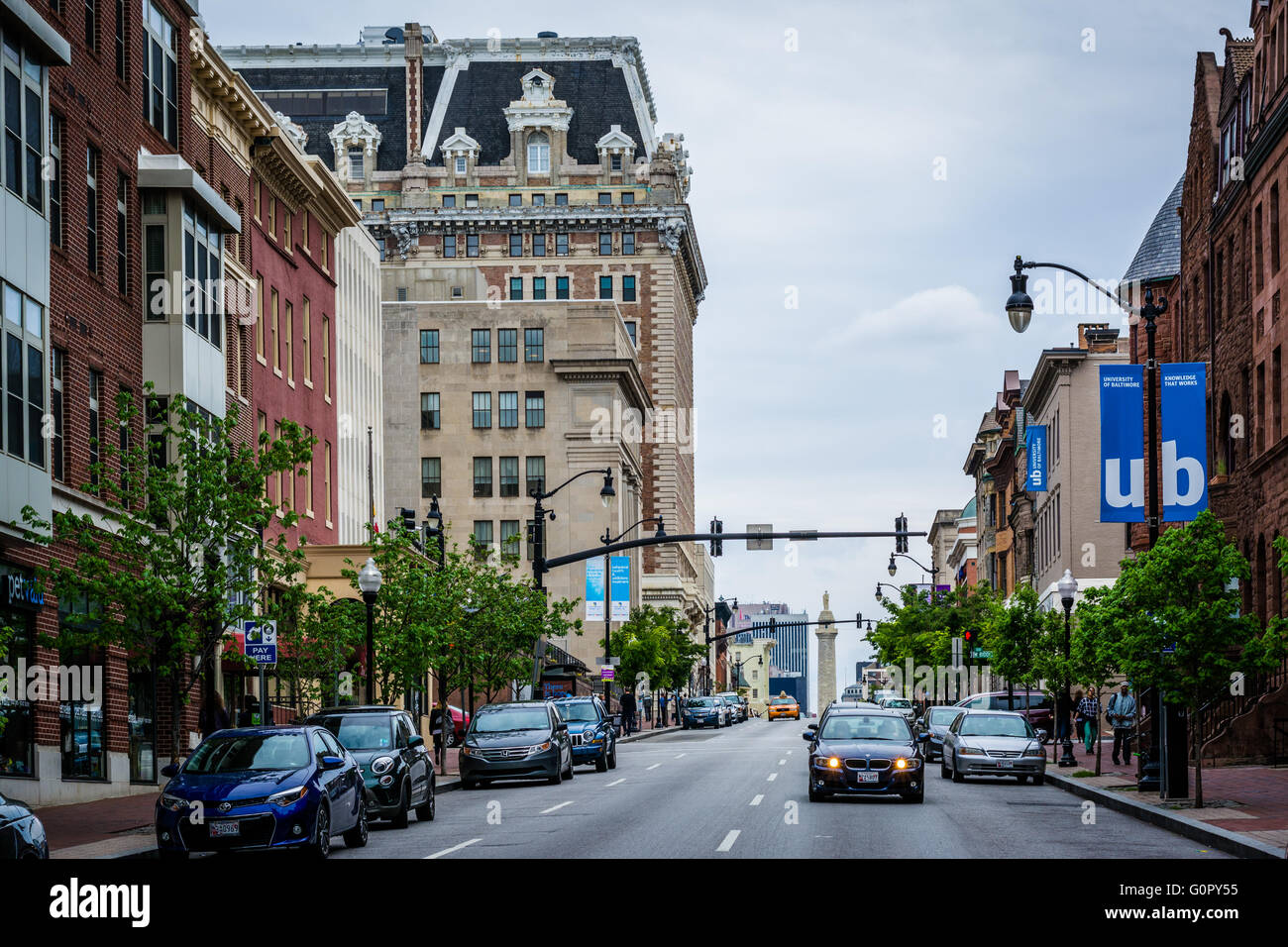 Charles Street in Midtown-Belvedere, Baltimore, Maryland Stock Photo ...