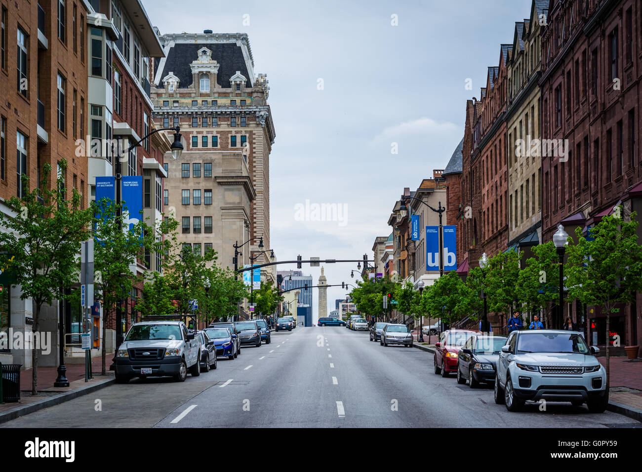 Charles Street in Midtown-Belvedere, Baltimore, Maryland Stock Photo ...
