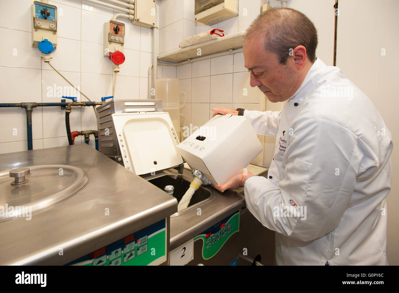 Italy Torino Gelateria Miretti The owner Leonardo Porta, president of ...