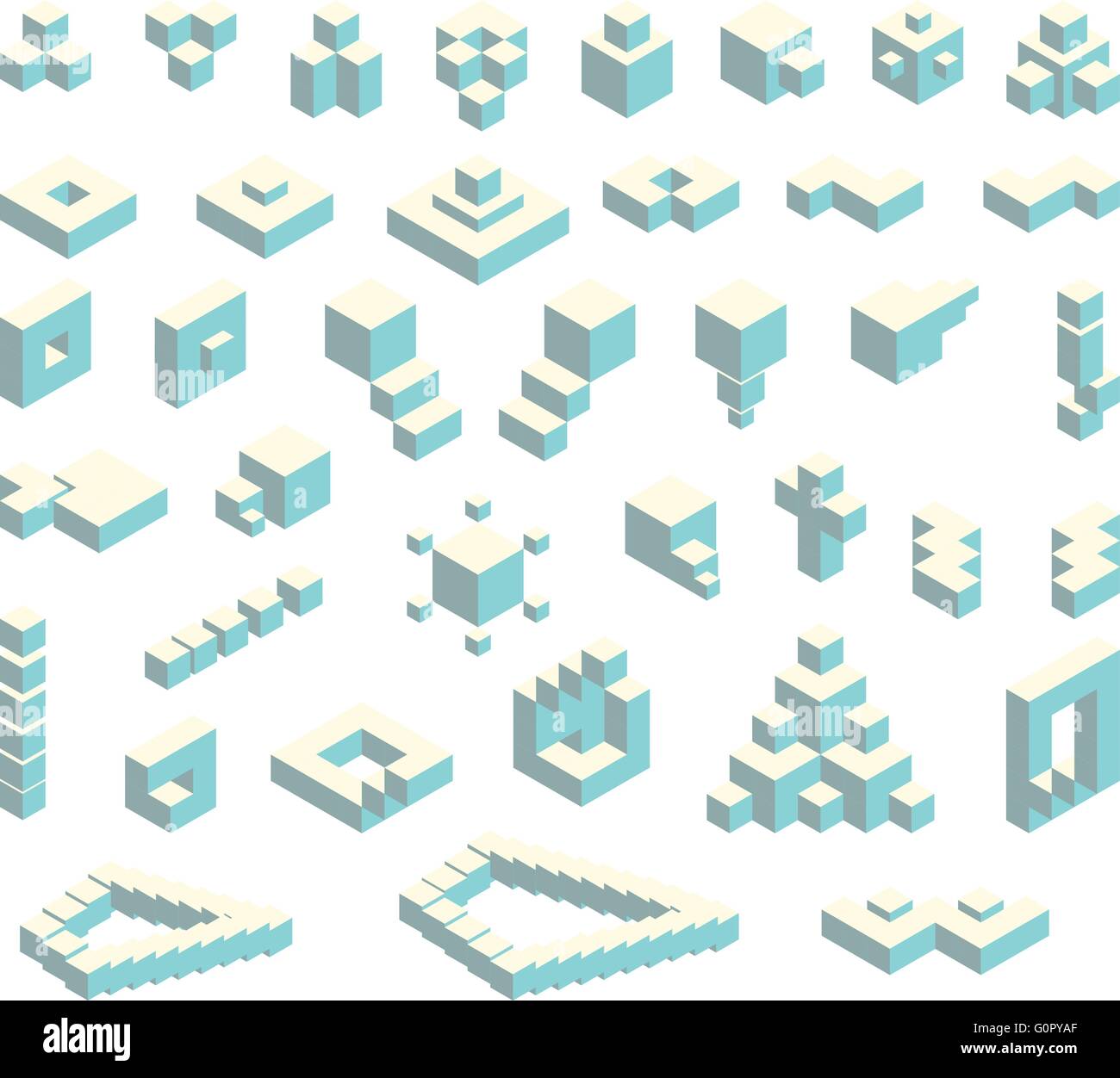 Isometric cubes set Stock Vector Image & Art - Alamy