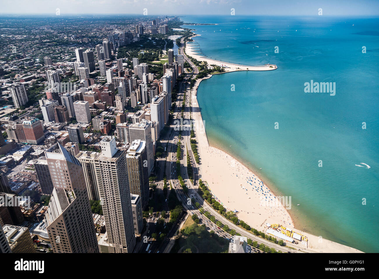 View of North side Chicago from John Hancock Tower Stock Photo - Alamy