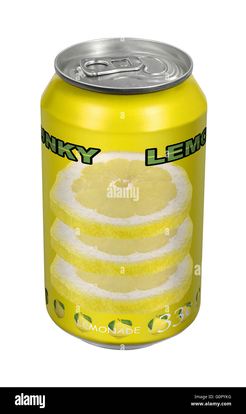 Can of lemonade Cut Out Stock Images & Pictures - Alamy