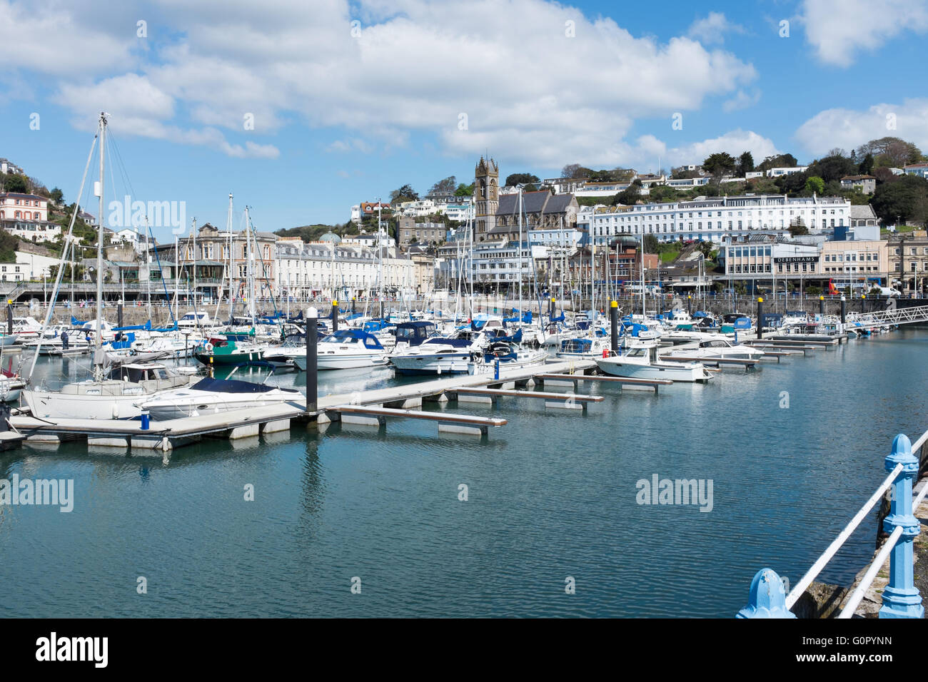 Boats moored at Torquay Marina in Devon Stock Photo - Alamy