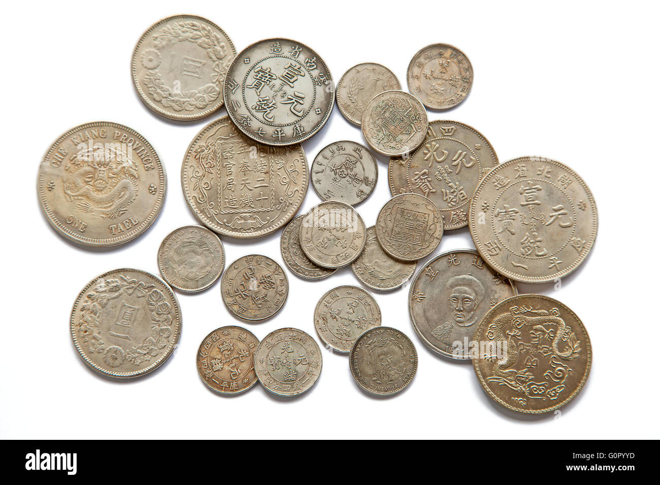 Pile gold coins different Cut Out Stock Images & Pictures - Alamy