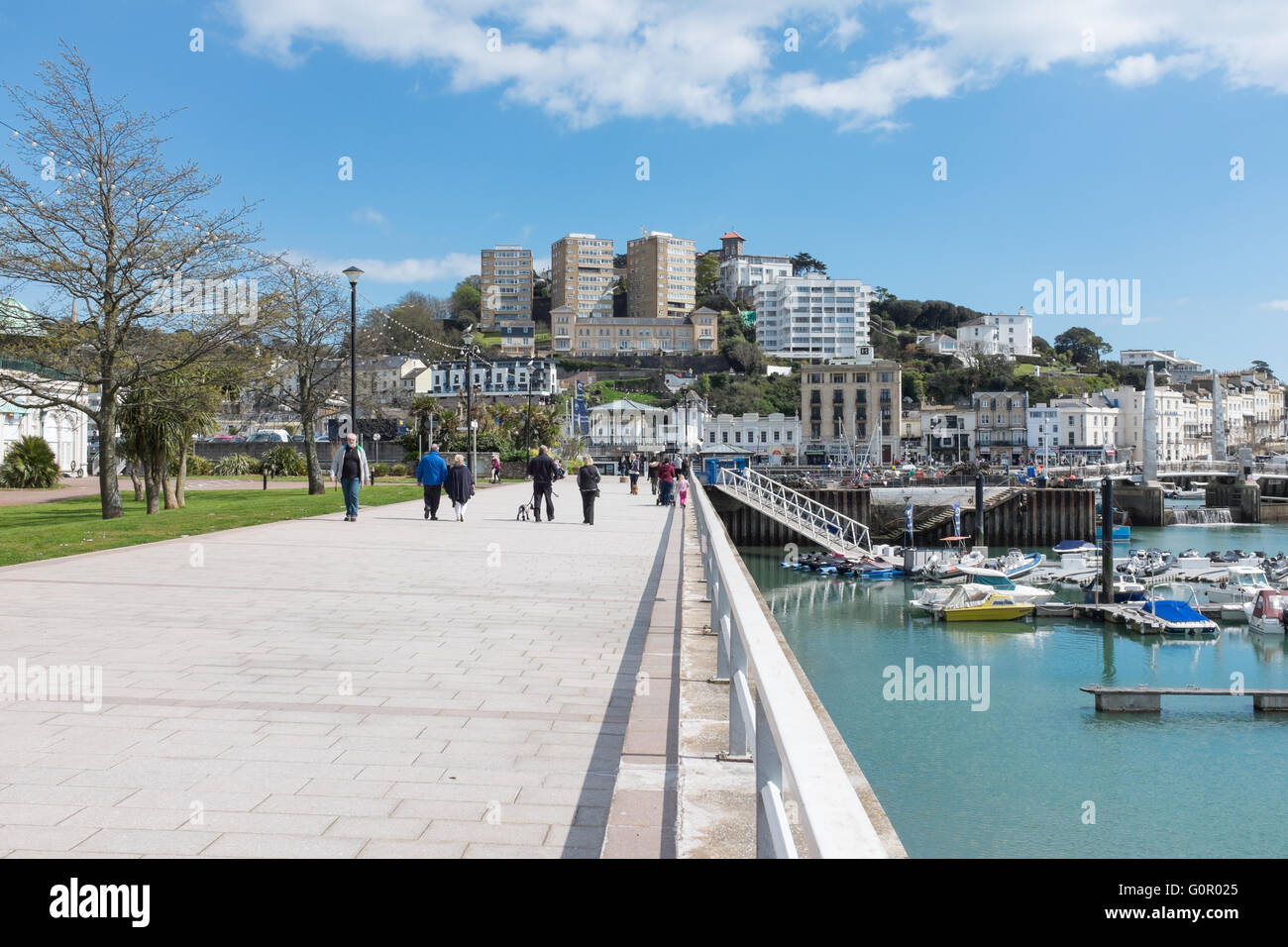 The Promenade along Torquay Marina Stock Photo - Alamy