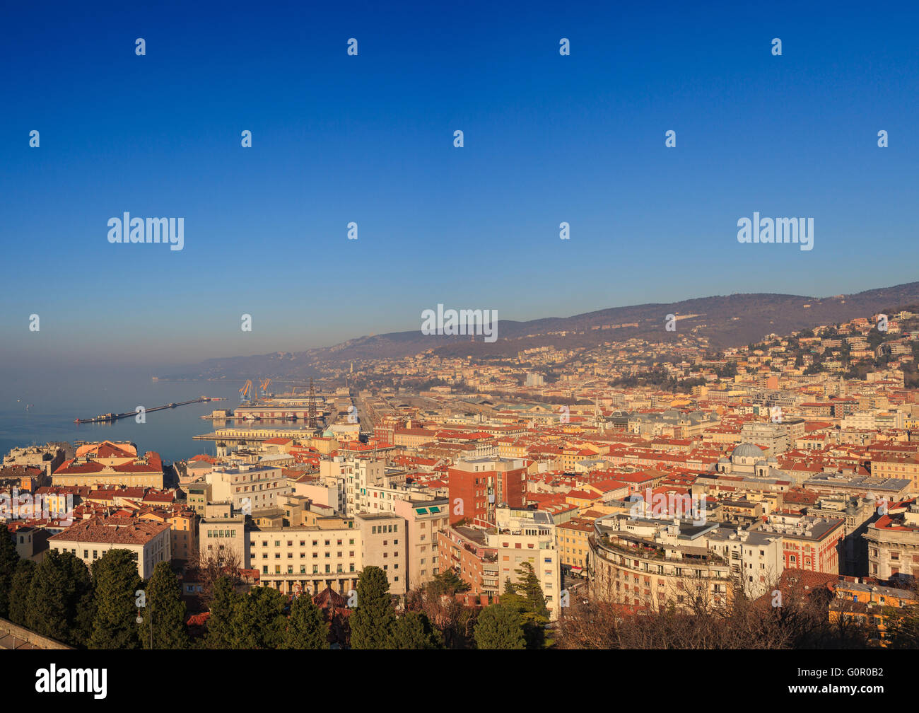 Top view of the Trieste roof's, Italy Stock Photo - Alamy