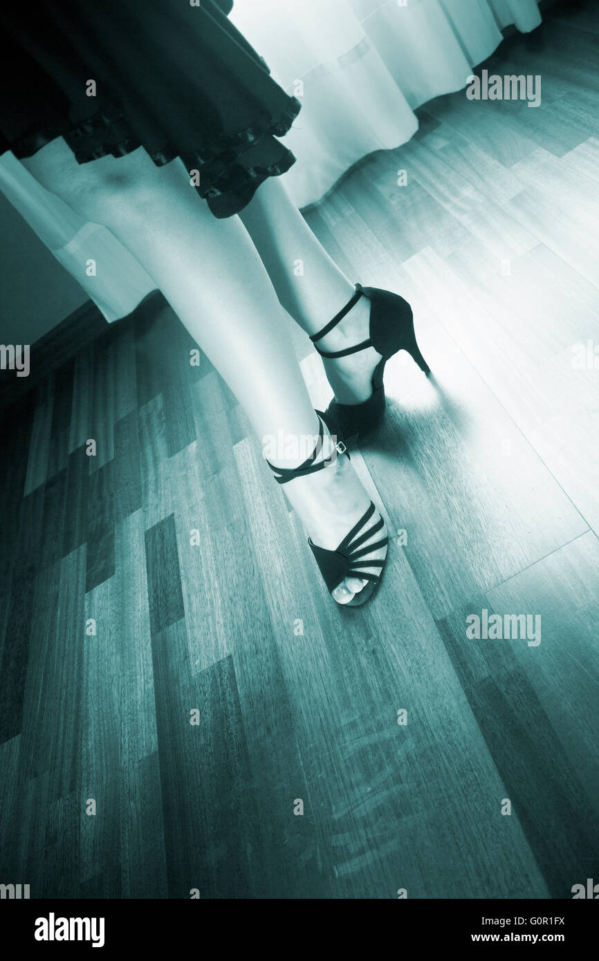 Female ballroom, standard, sport dance, latin and salsa dancer feet and ...