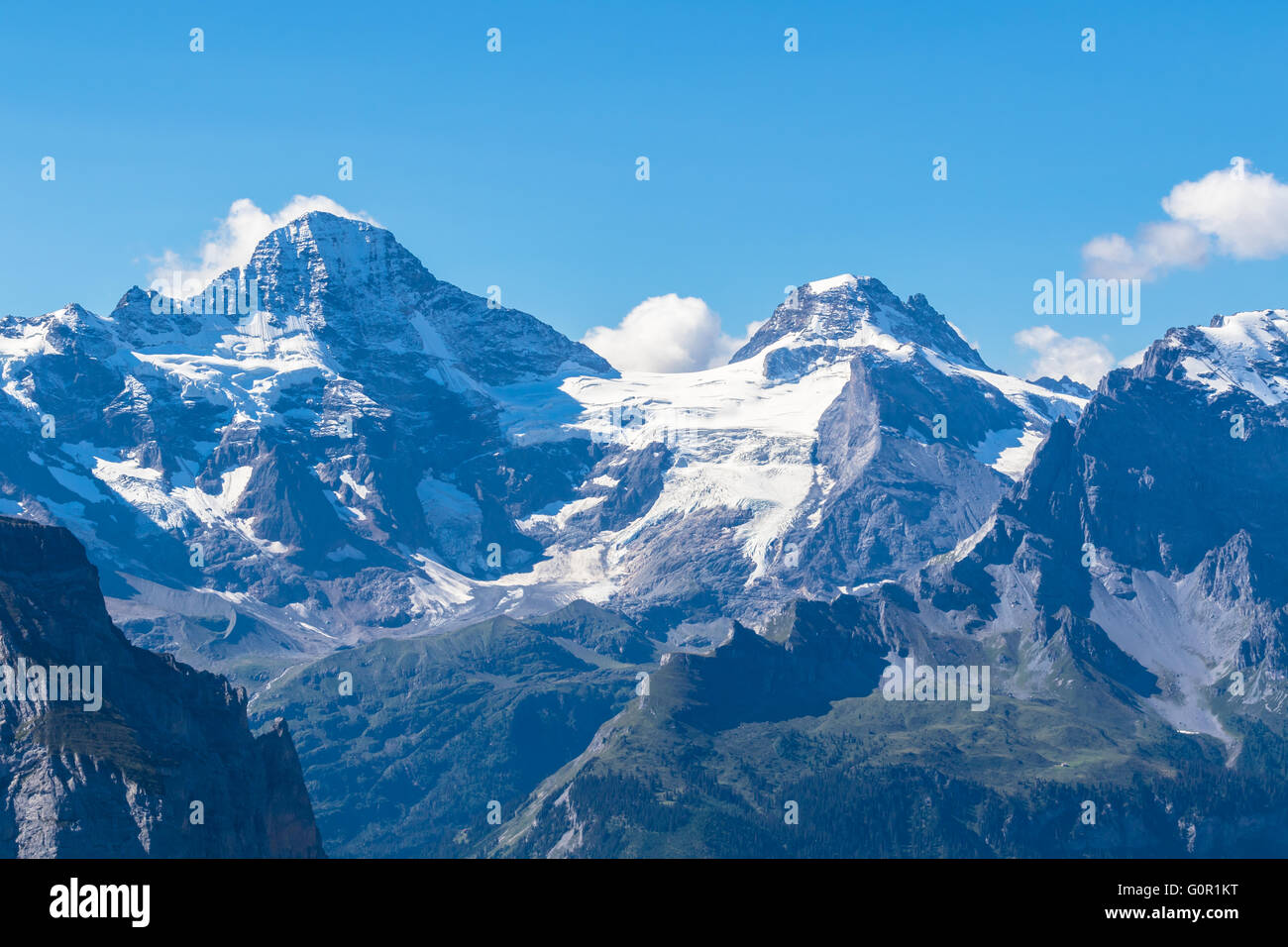 Stunning view of Breithorn and the Alps on Bernese Oberland and the ...