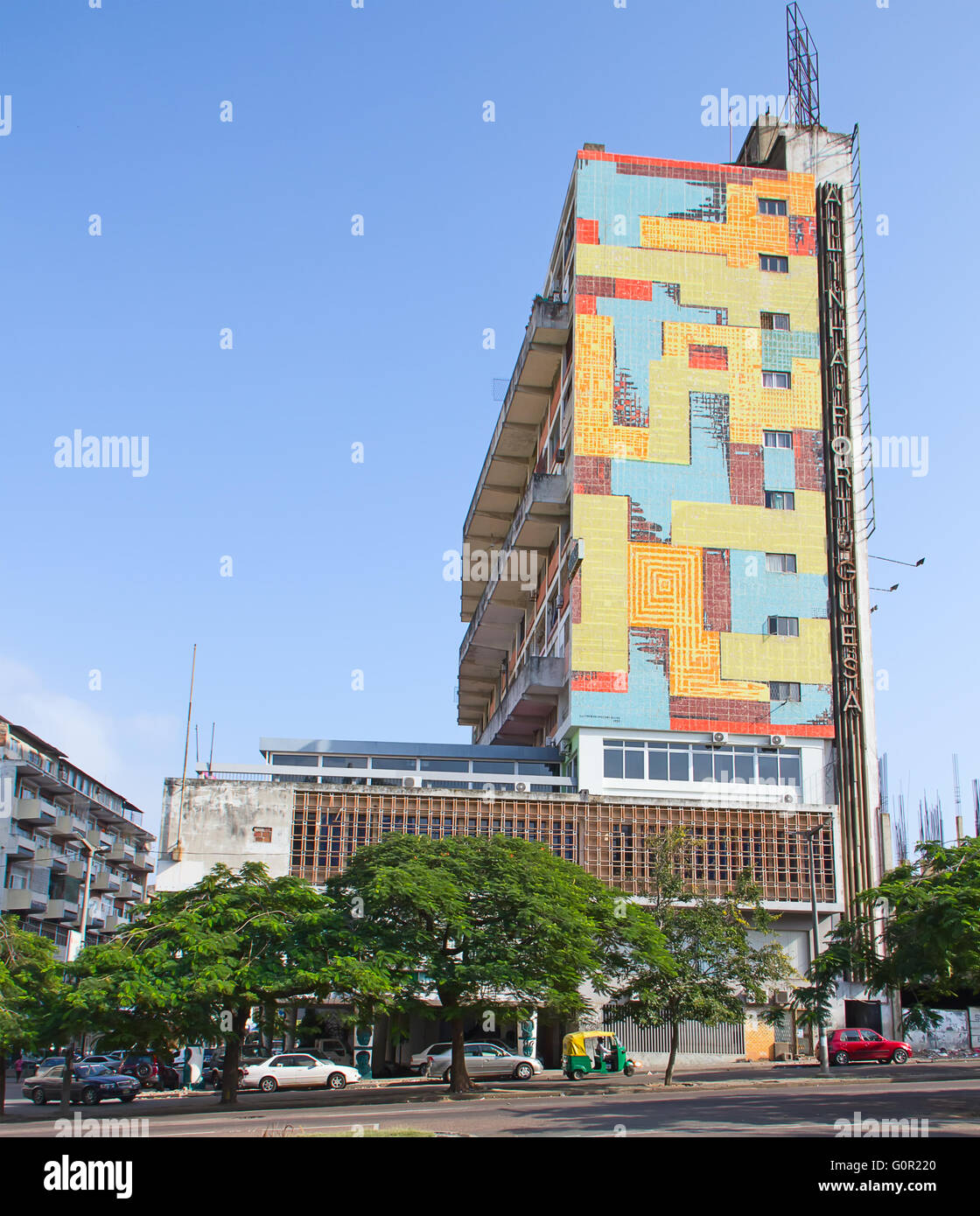 MAPUTO, MOZAMBIQUE - APRIL 29: Badly maintained colonial buildings in ...
