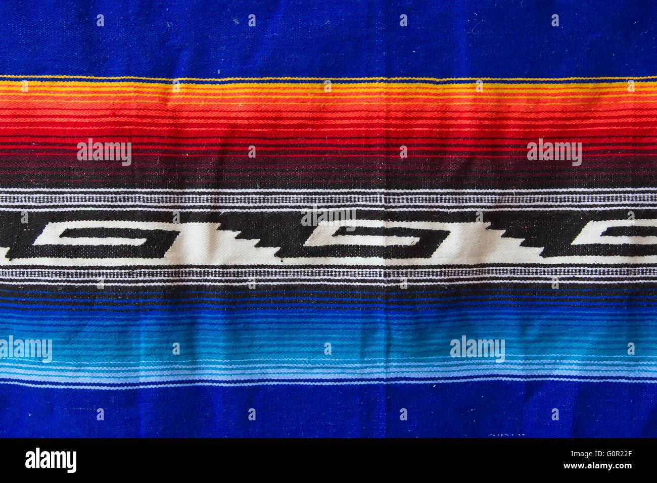 Traditional mexican bright stripped fabric on the market Stock Photo ...