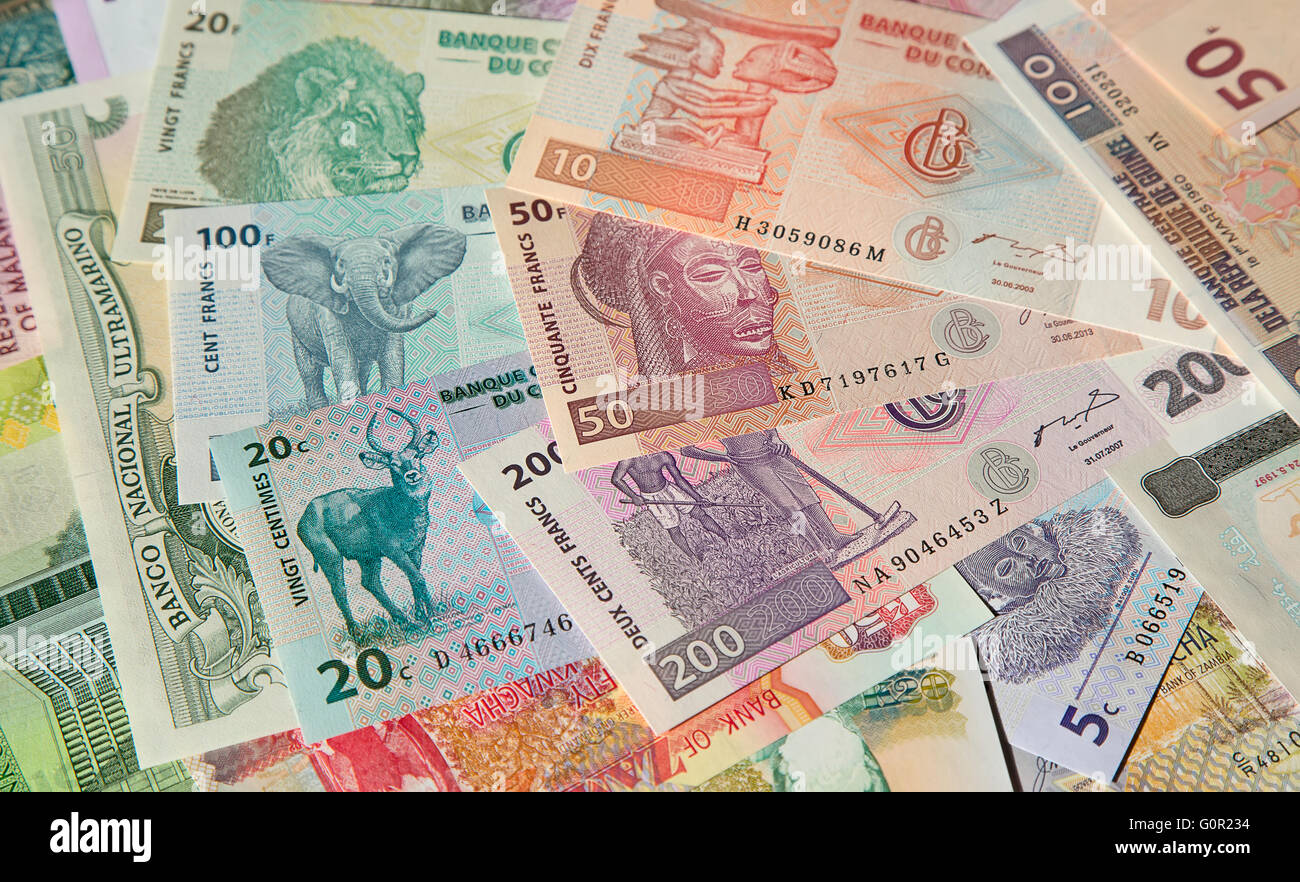 Variety of the African banknotes Stock Photo - Alamy
