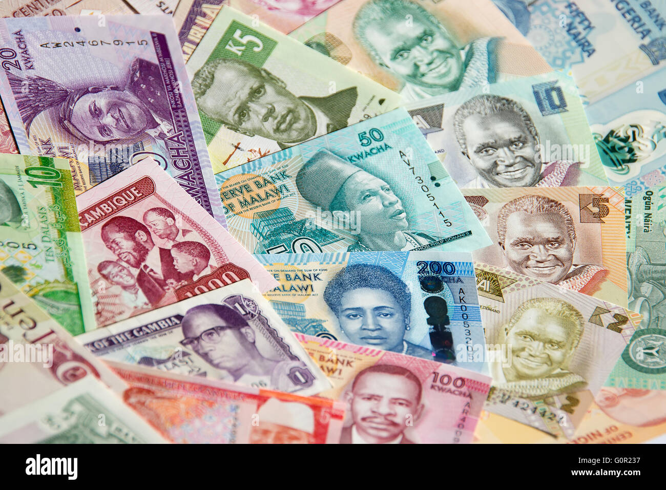 Variety of the African banknotes Stock Photo - Alamy