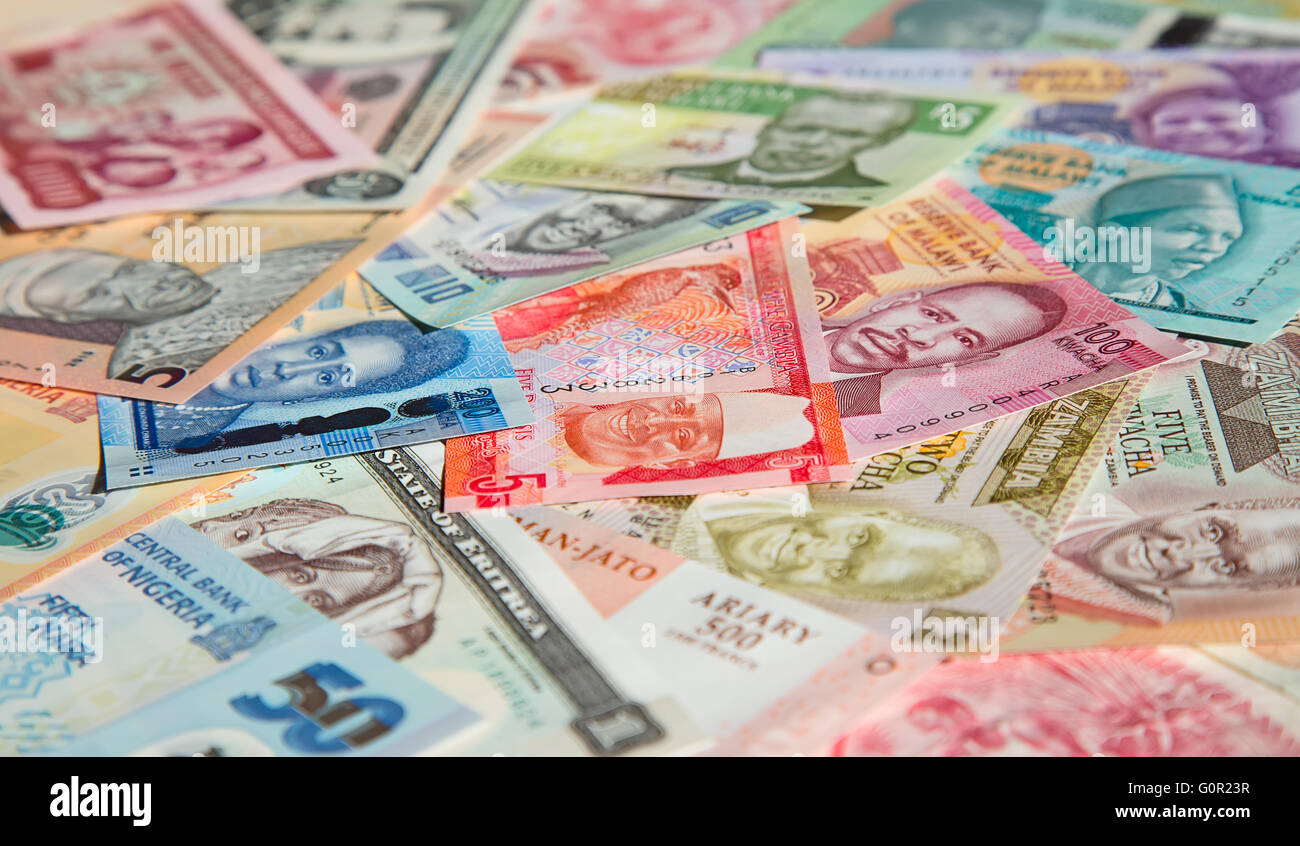 Variety of the African banknotes Stock Photo - Alamy
