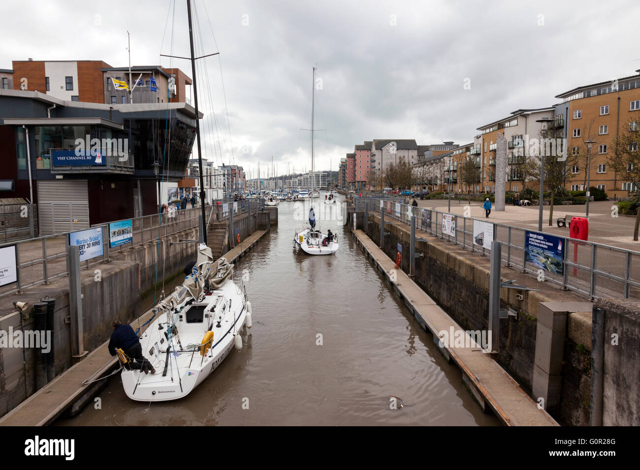 Portishead Quays Marina, Portishead, Somerset, England, UK Stock Photo ...