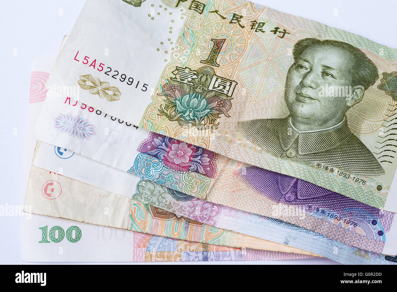 Chinese currency banknotes with diverse values Stock Photo - Alamy