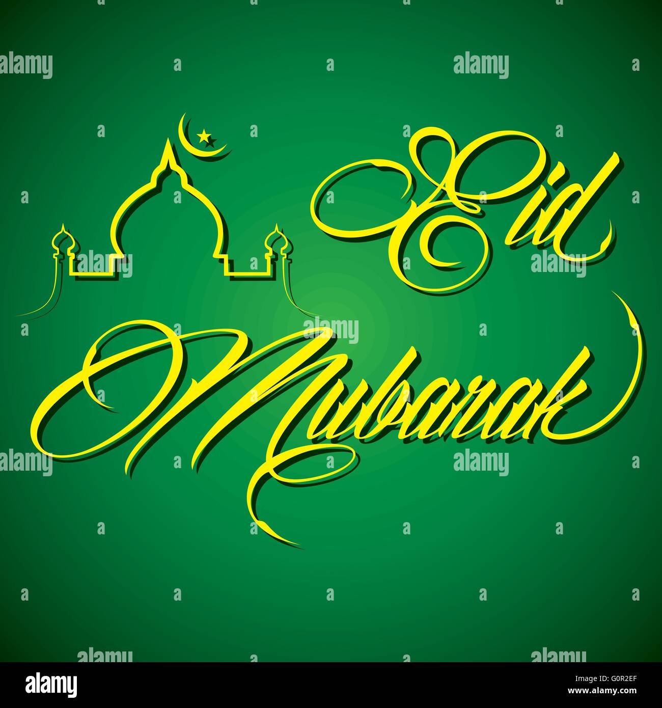 Creative calligraphy of text happy eid - vector illustration Stock ...