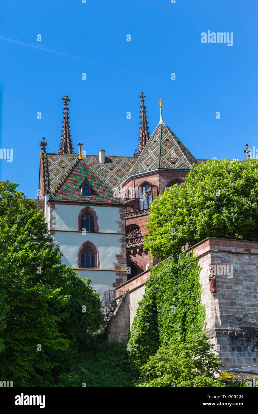 Basel munster minster cathedral architecture hi-res stock photography ...