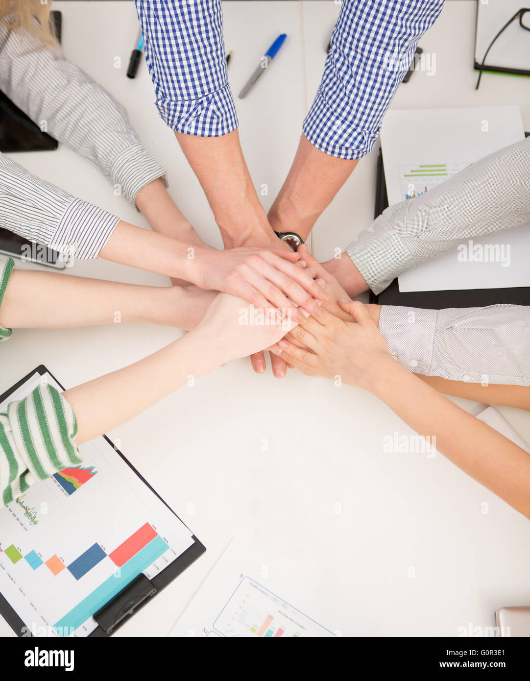 Team work in office Stock Photo - Alamy