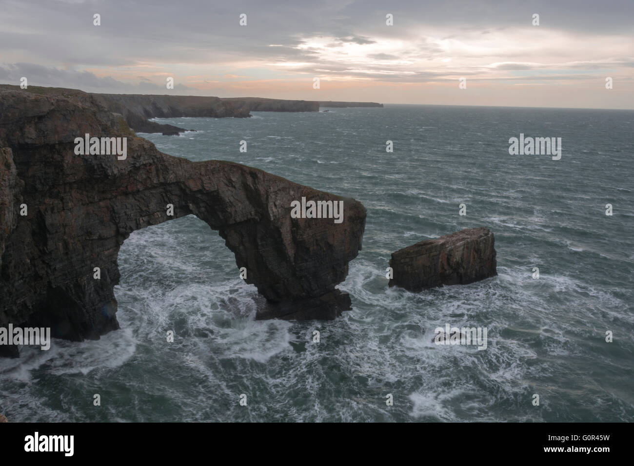 Green bridge or wales - a natural arch formed from Carboniferous ...
