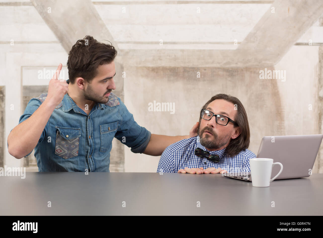 Boss and worker Stock Photo - Alamy