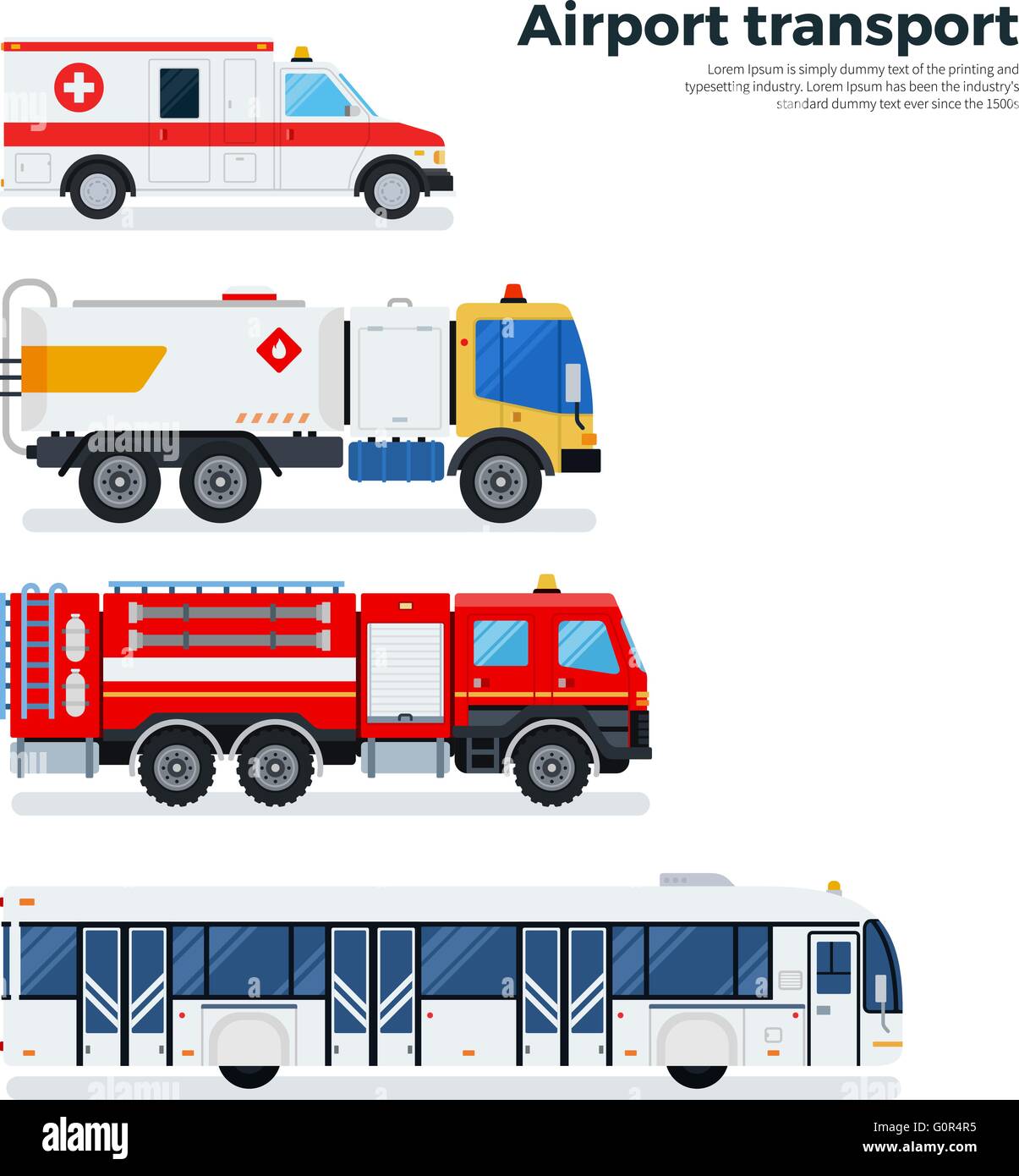 Types of airport transport isolated on white Stock Vector Image & Art ...